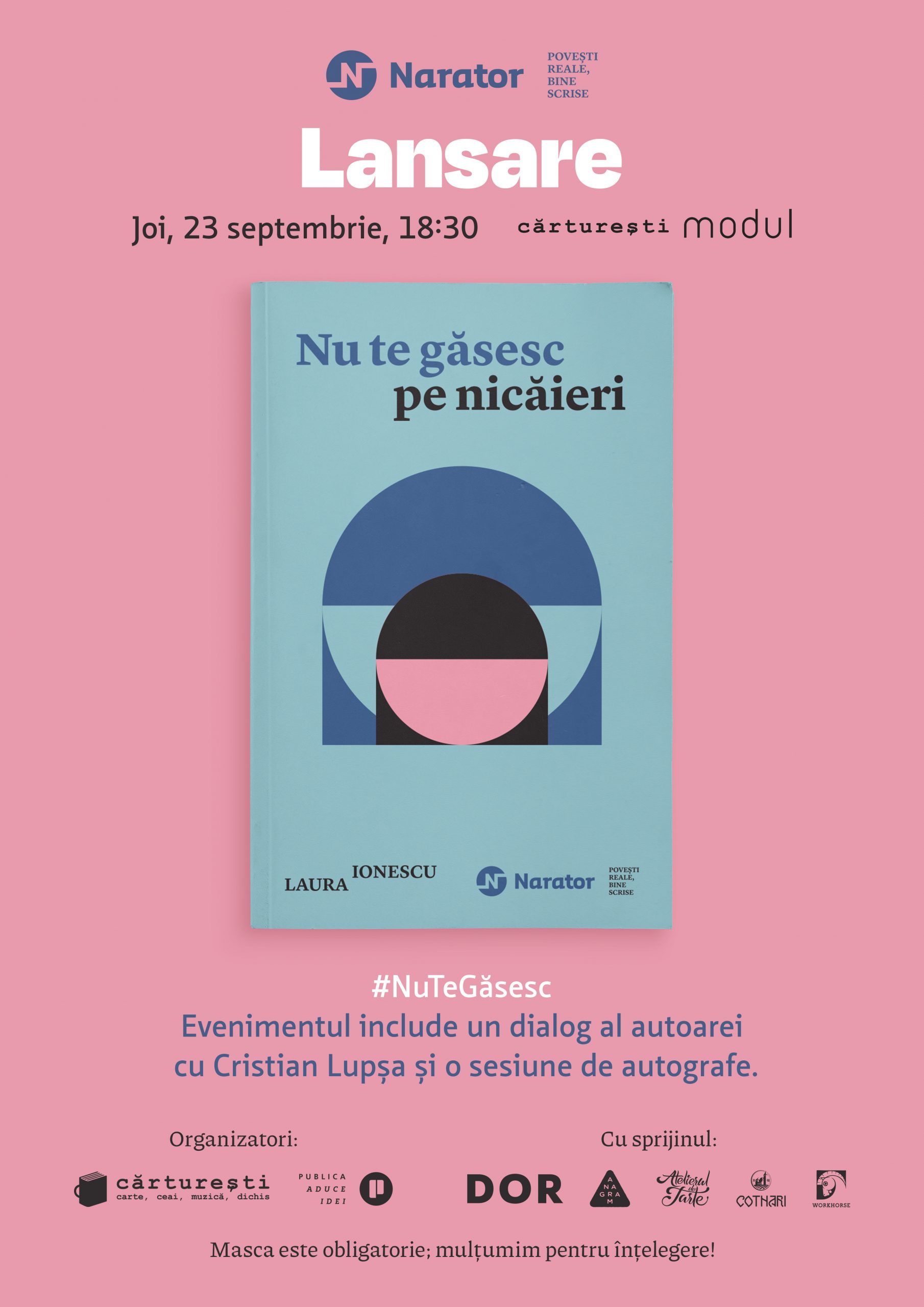 Lansarea cărții „Nu te găsesc nicăieri”, de Laura Ionescu - Blog Carturesti